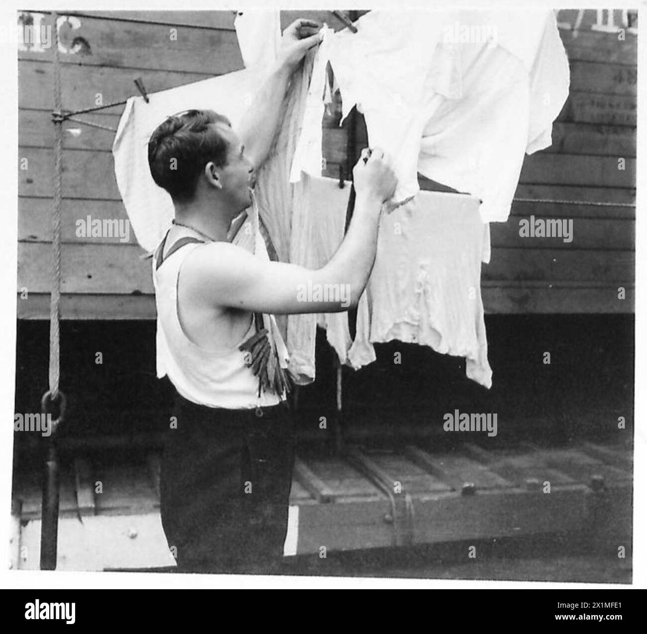 Chief Steward Charles Jarwick aboard a convoy ship bound for Africa ...