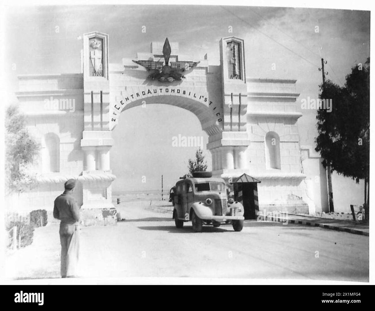 THE LIBYAN CAMPAIGN - The ornamental archway which is the entrance to ...