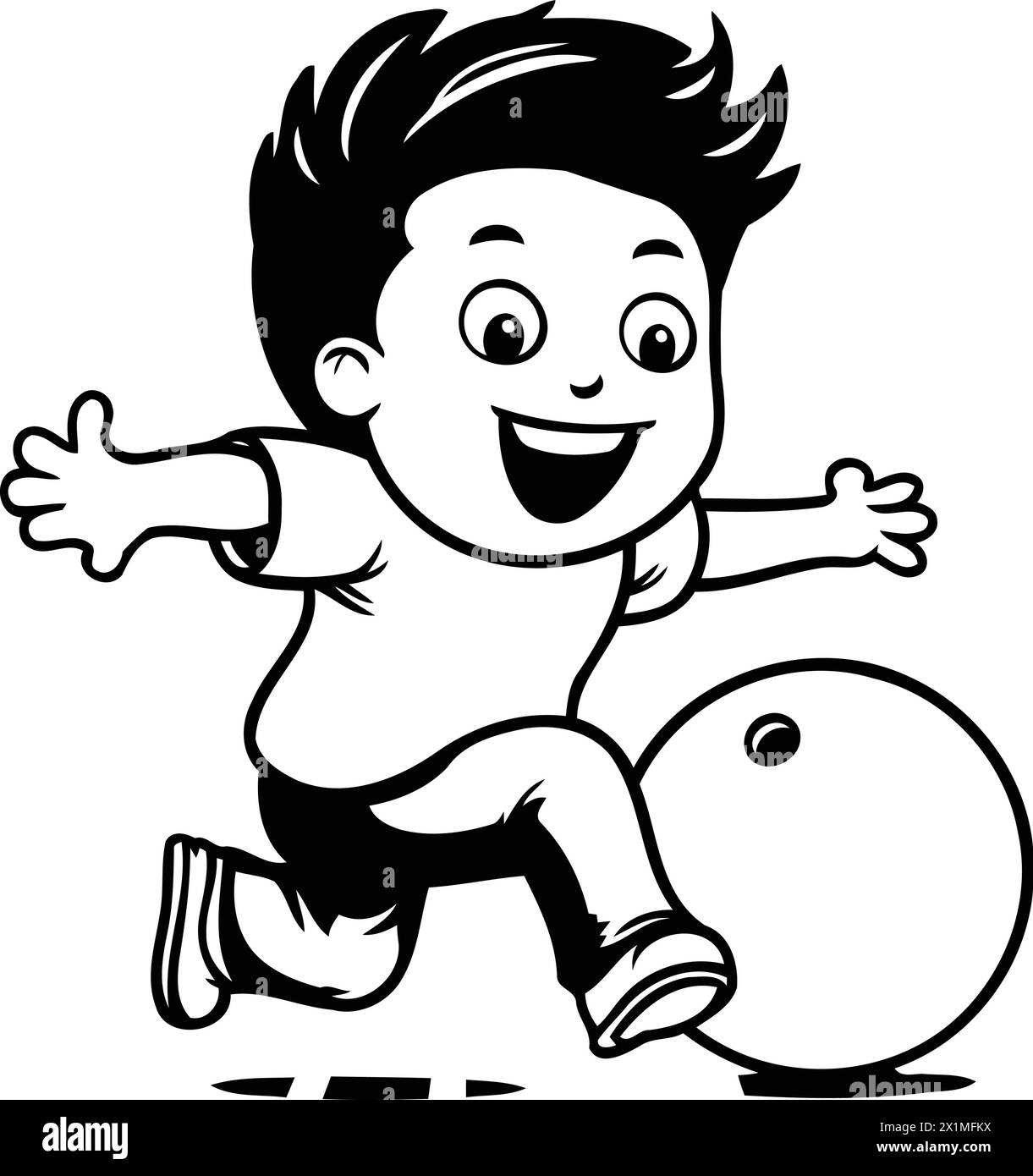 Boy bowling Black and White Stock Photos & Images - Alamy