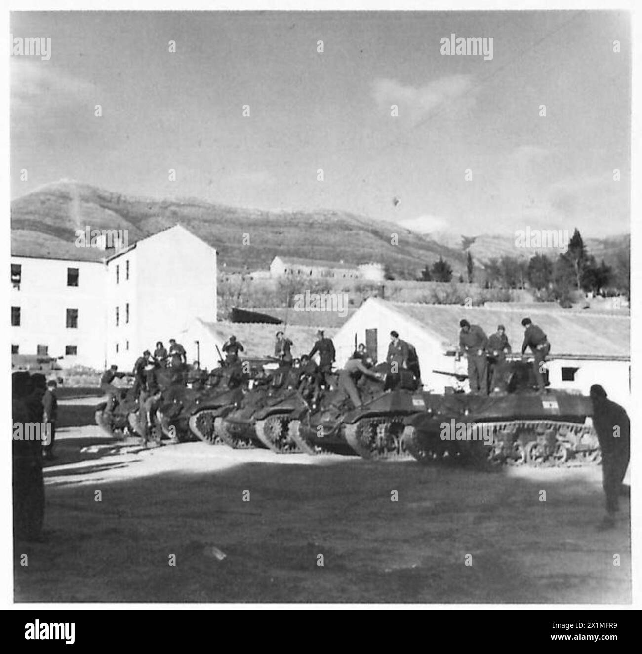 YUGOSLAVIA : VARIOUS - Partisan troops with their Stuart, Honey, tanks ...