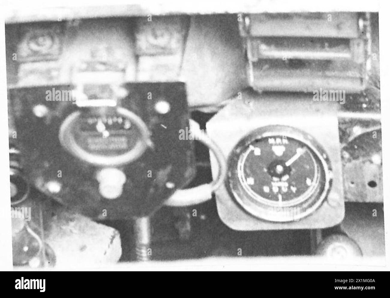 A gyro and miles-per-hour indicator are installed on a Churchill tank ...
