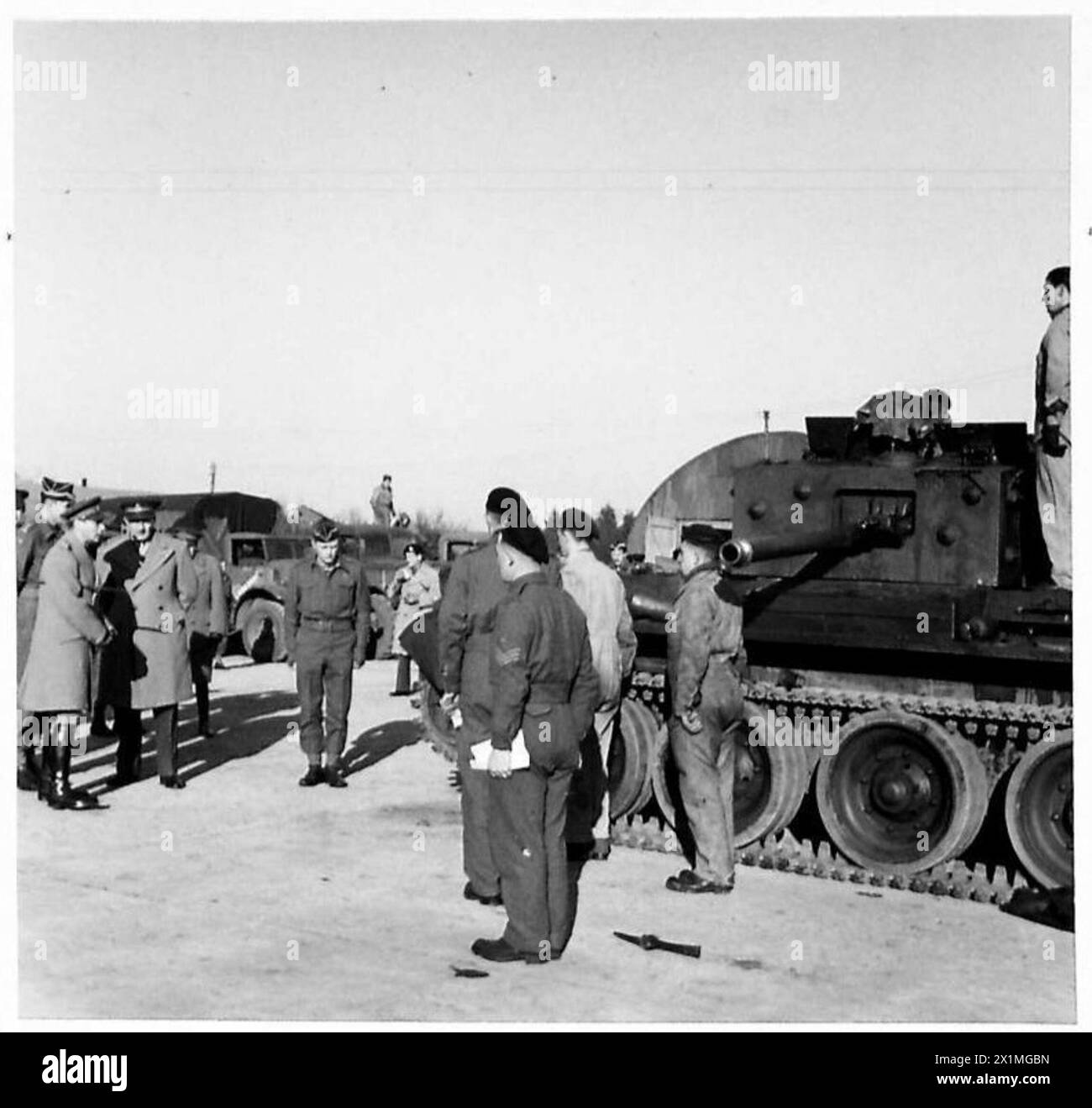 The King inspects 8th Hussar tank crews operating Cromwell tanks ...