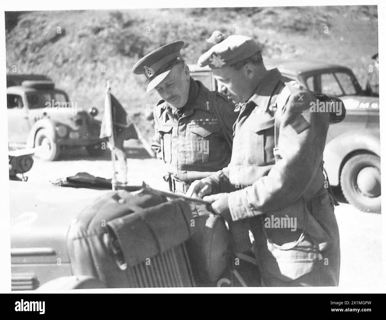 IN BONNIE SCOTLAND - Officers studying a map during the exercise ...