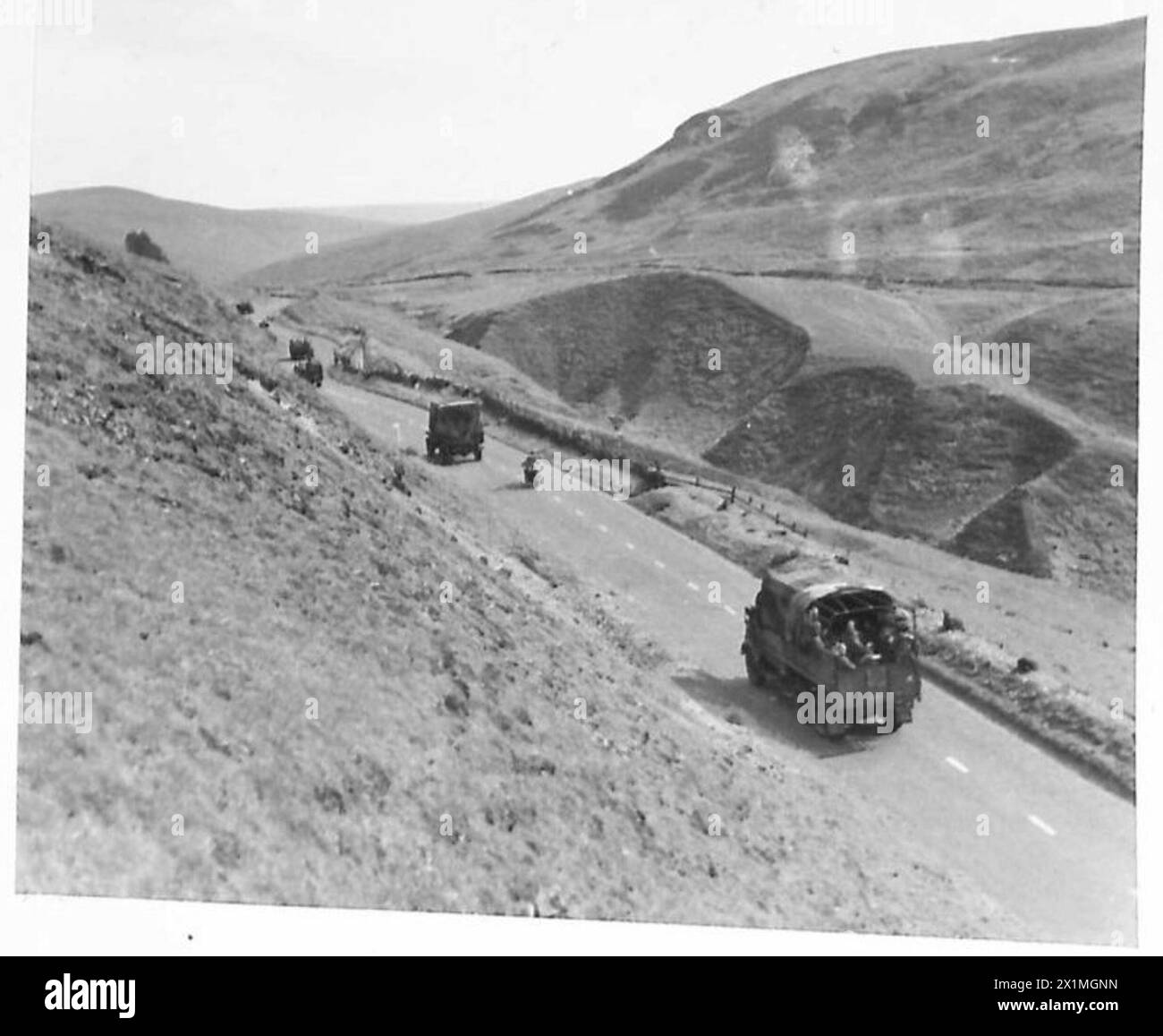 HEADQUARTERS MOVE : SCOTTISH COMMAND - The convoy en route showing ...