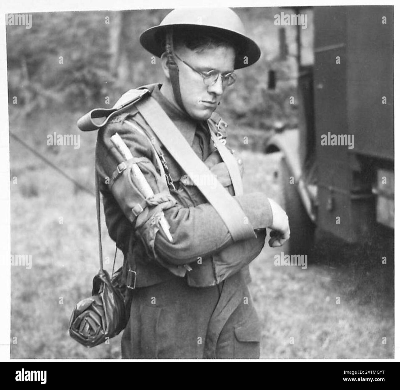 AT ADVANCED DRESSING STATION - Improvised splint from web anklet and ...