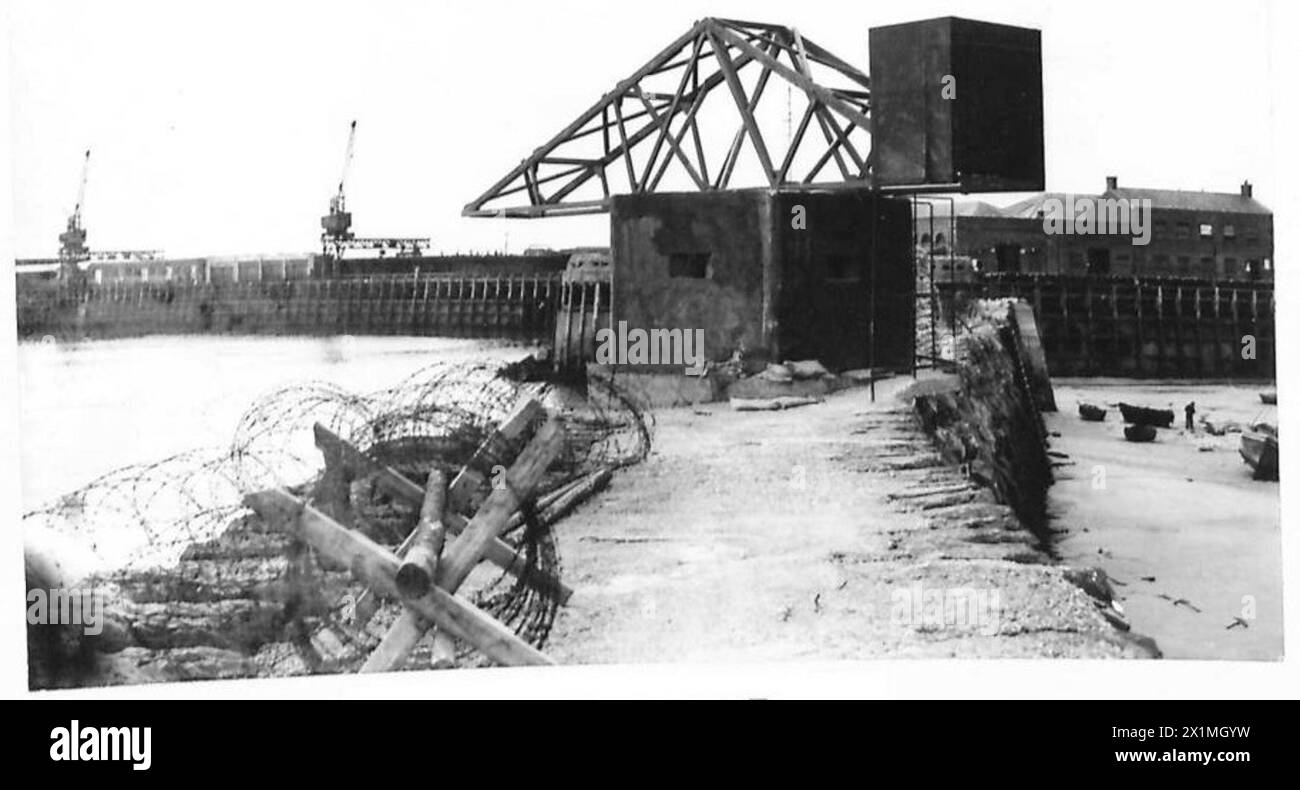 A crane is positioned at Folkestone Harbour as part of British Army ...