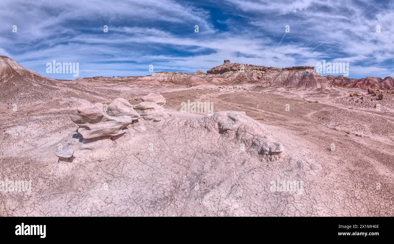 Soft sandstone that has been sculpted by high winds in Petrified Forest ...