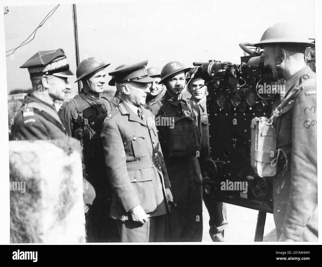 General Frederick Pile, GOC-in-C of Anti-Aircraft Command, inspects a ...