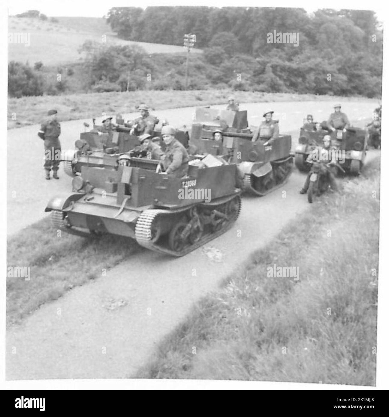 A BORDER EXERCISE - Bren carriers of a Reece, British Army Stock Photo ...