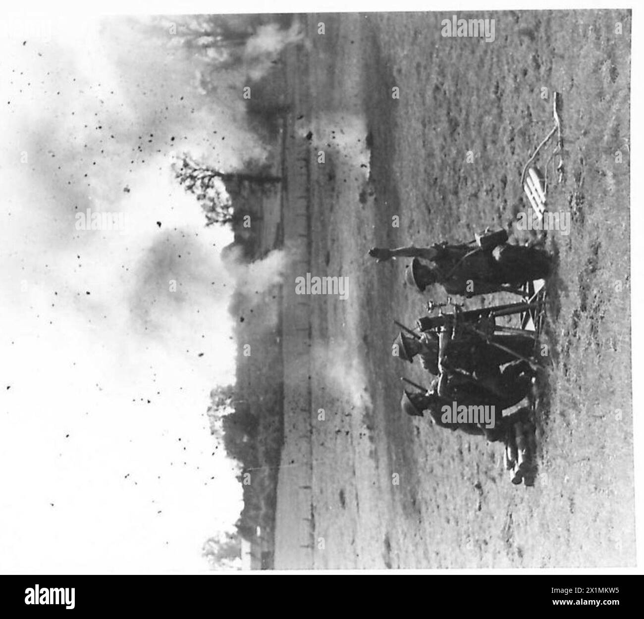 A trench mortar section of the British Army's Highland Division Battle ...