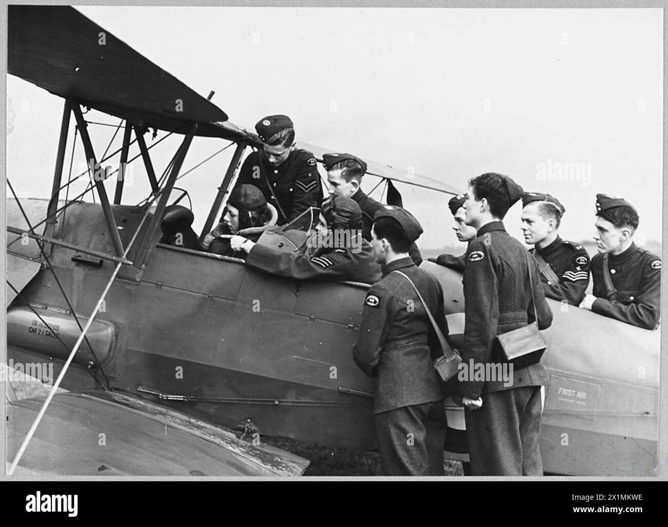 Air Training Corps cadets receive flying instruction from an RAF ...