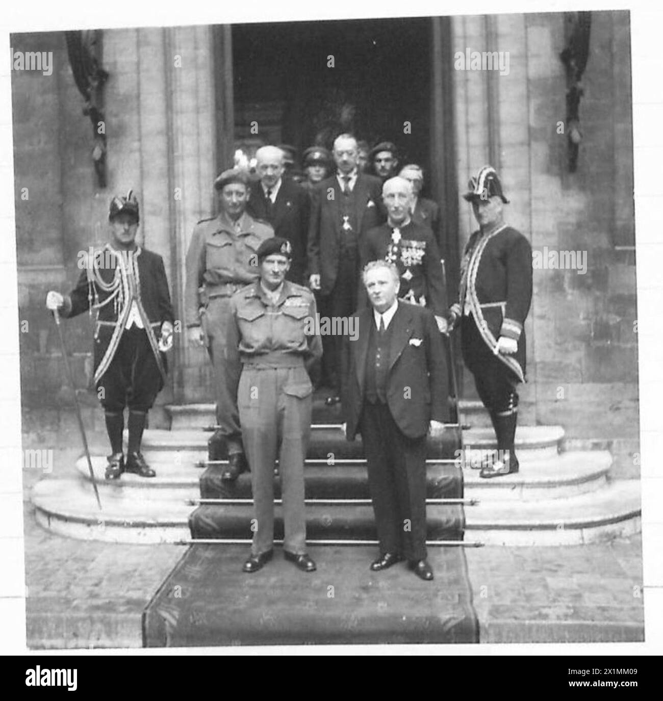 Field Marshal Montgomery poses for a photograph with the Burgomaster ...