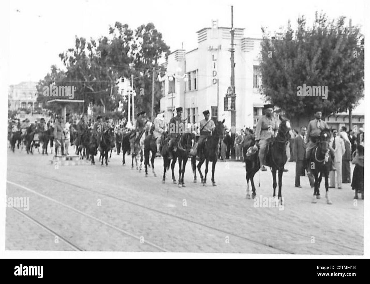 Free French Circassian Cavalry ride through Damascus streets after ...