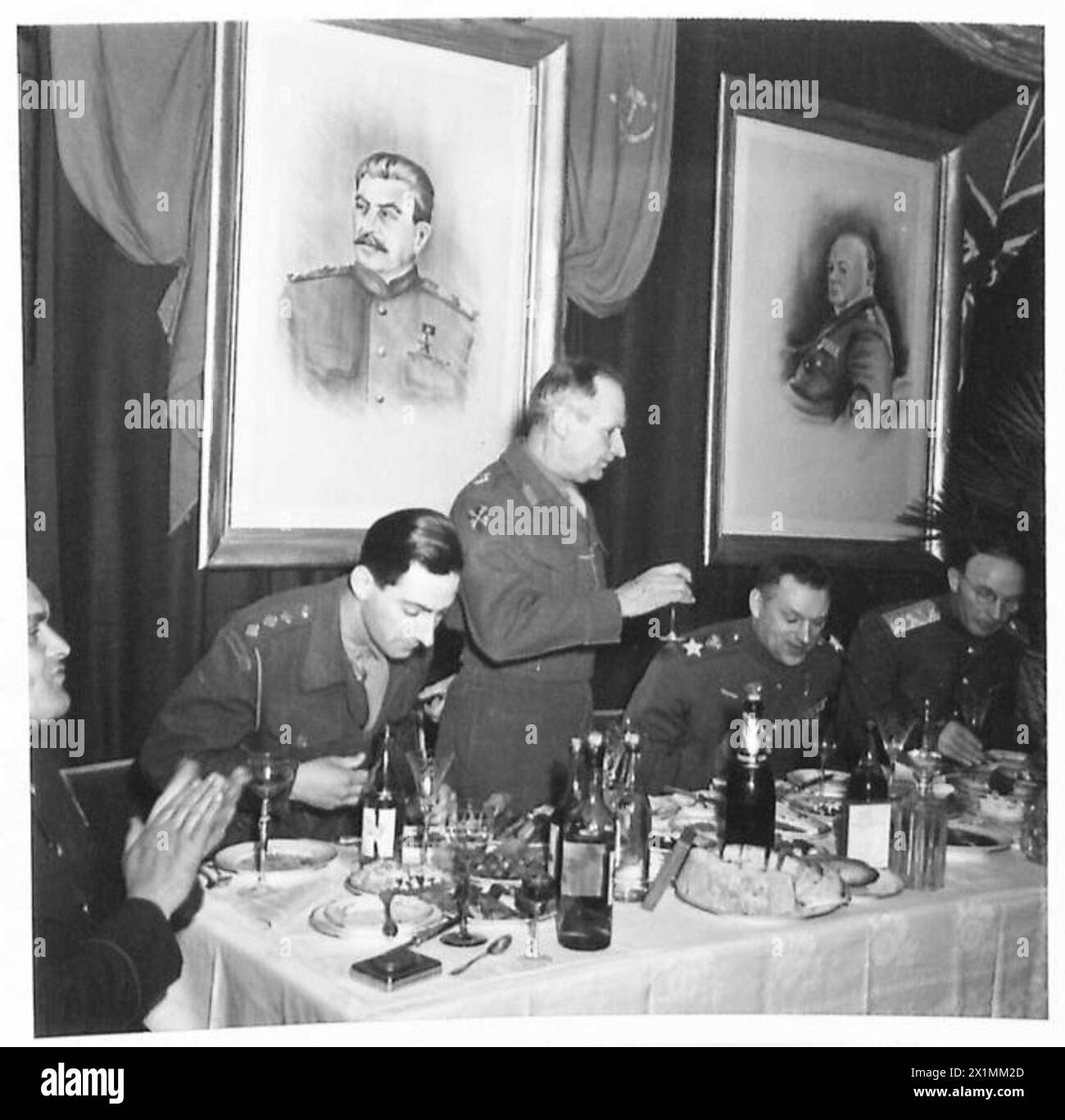 FIELD MARSHAL MONTGOMERY VISITS MARSHAL ROKOSSOVSKY AT HIS HEADQUARTERS ...