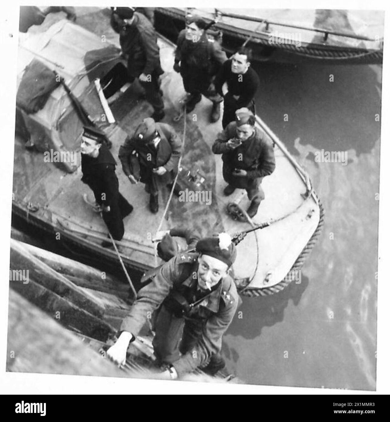 British Army troops boarding landing craft during a Combined Operations ...