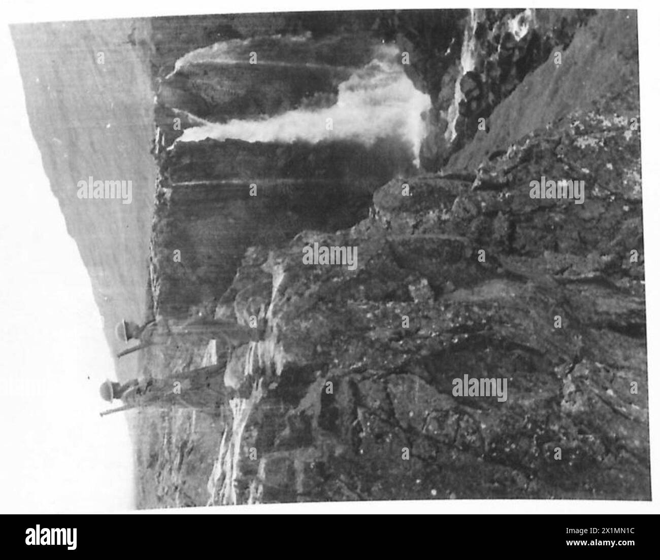 British Army troops stationed at an outpost overlooking the falls and ...
