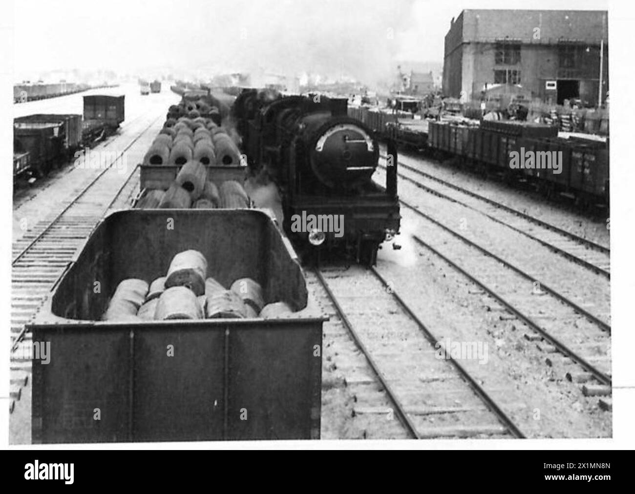 A marshalling yard in Cherbourg illustrates prefabricated port ...