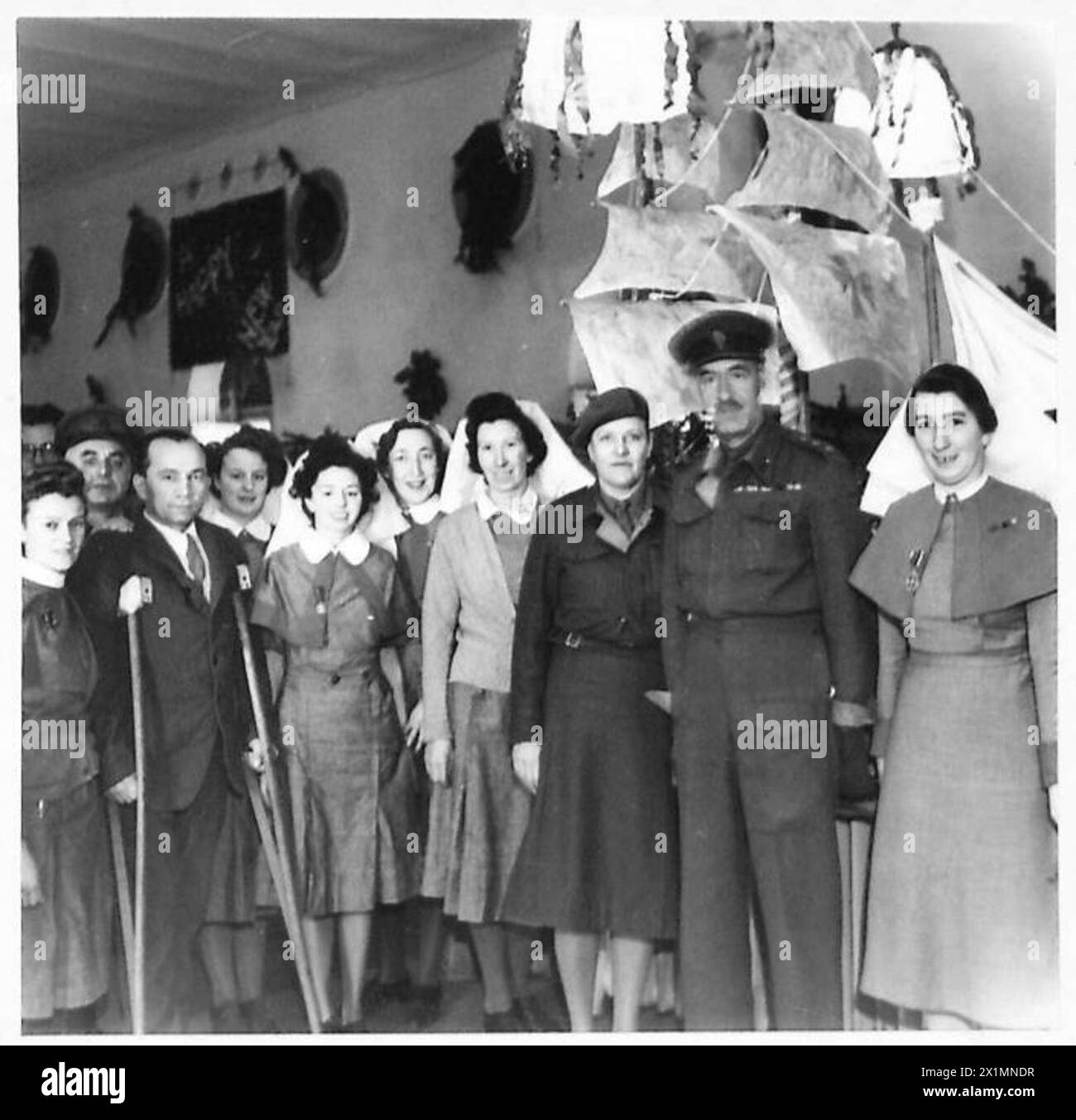 Staff and officers at 104 British General Hospital, including nursing ...