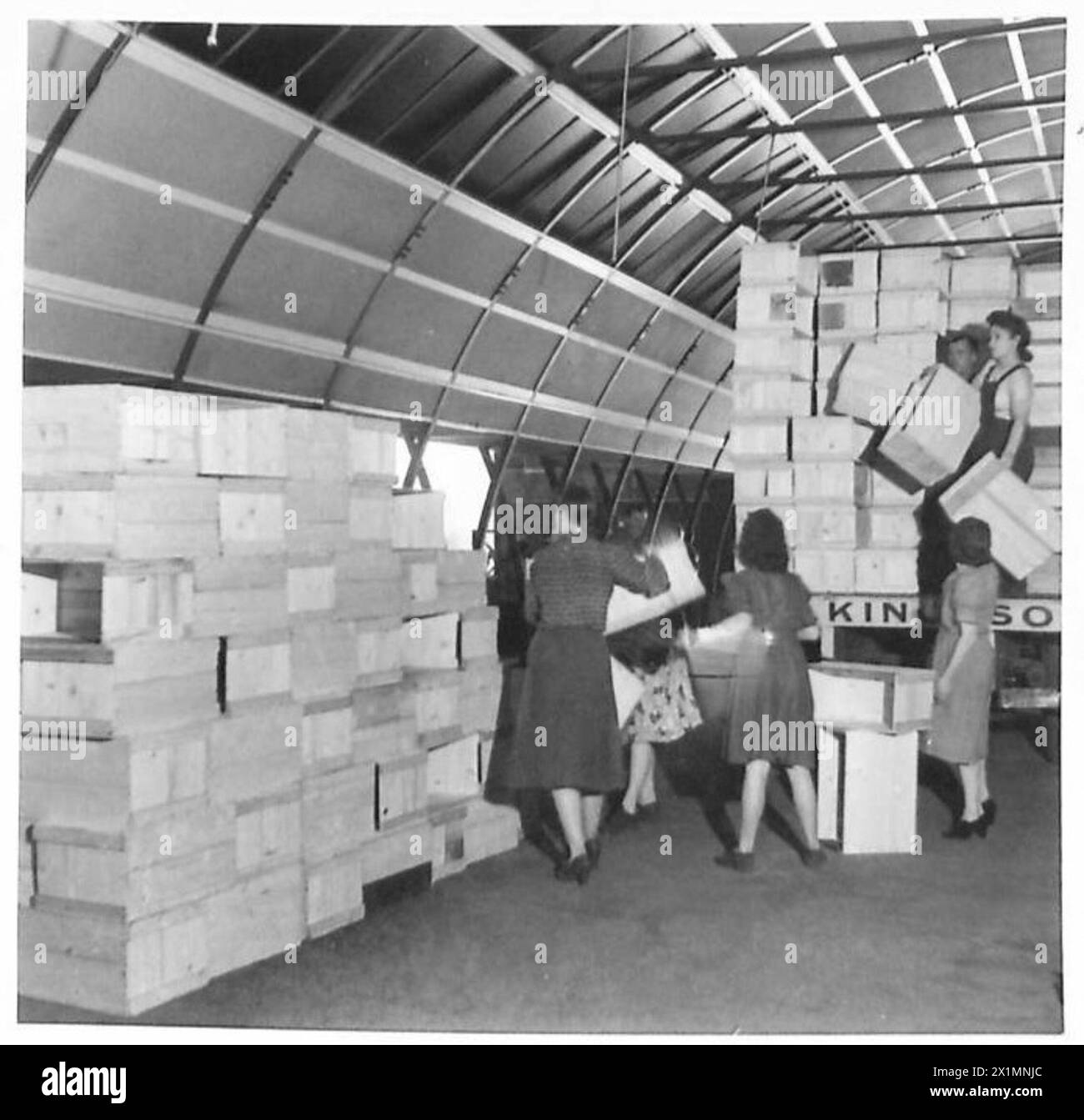 SUPPLY RESERVE DEPOT - Unloading and stacking empty cases , British ...