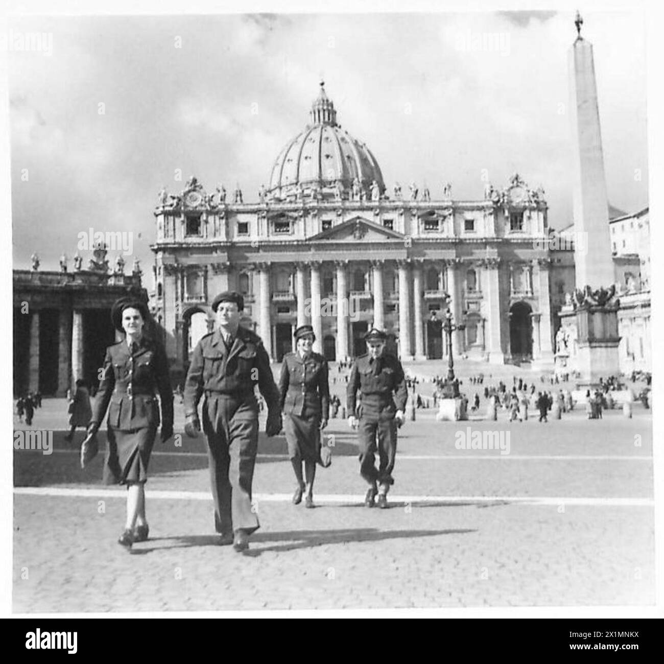 American Field Service party departing St. Peter's Basilica for a tour ...