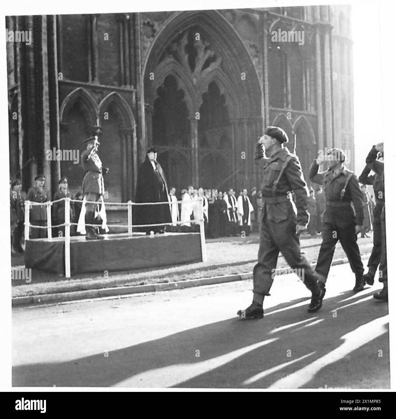 Armoured Division soldiers participate in a church parade, marching ...