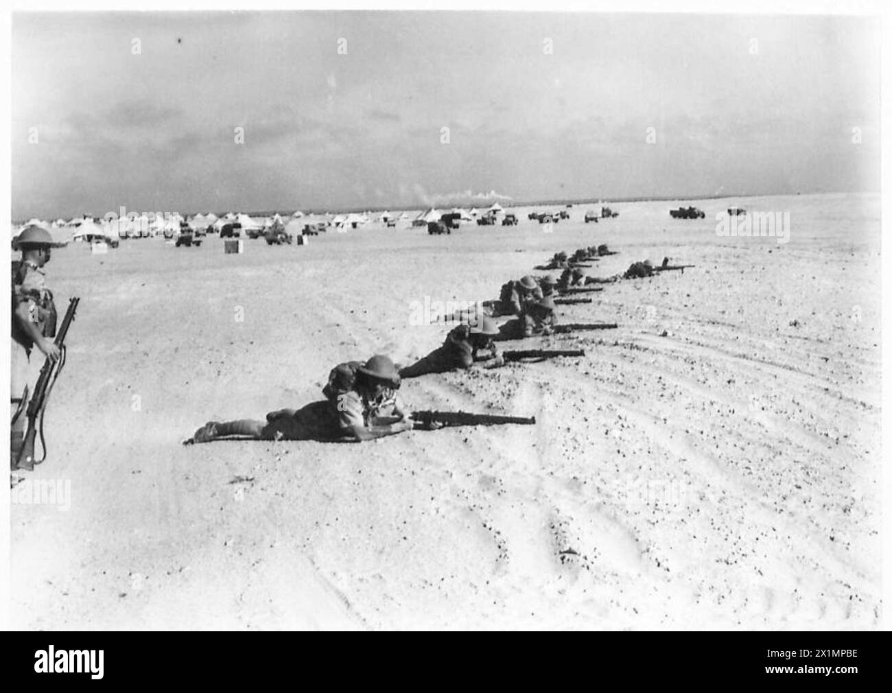Infantry units in Egypt conduct Bren gun practice, focusing on weapons ...