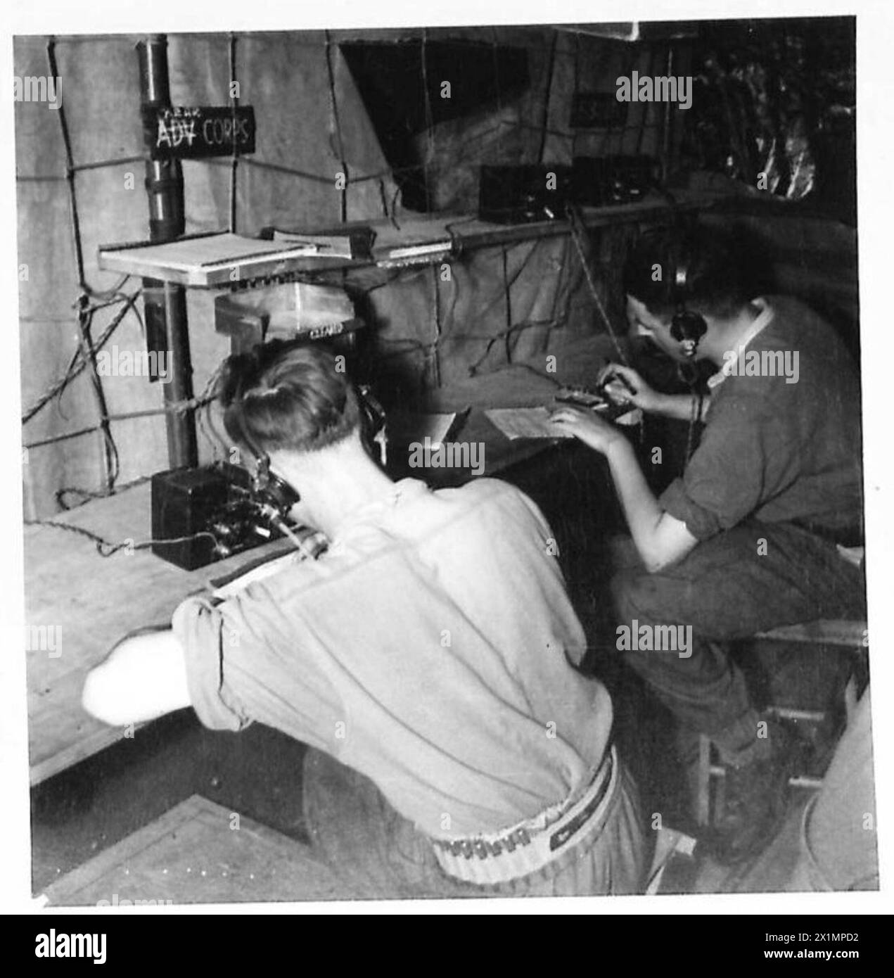 A CORPS HQ. IN FRANCE - Horse instruments known as the "Fullerphone ...