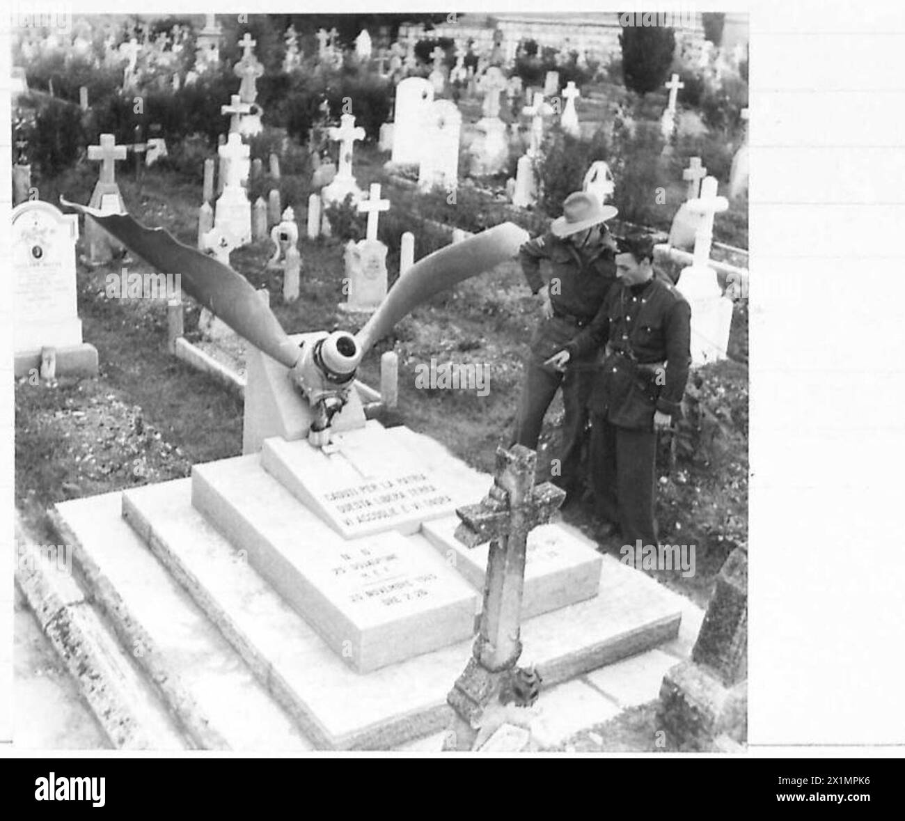 Fouriere Antonio Guardigli of the San Marino State Army shows the tomb ...