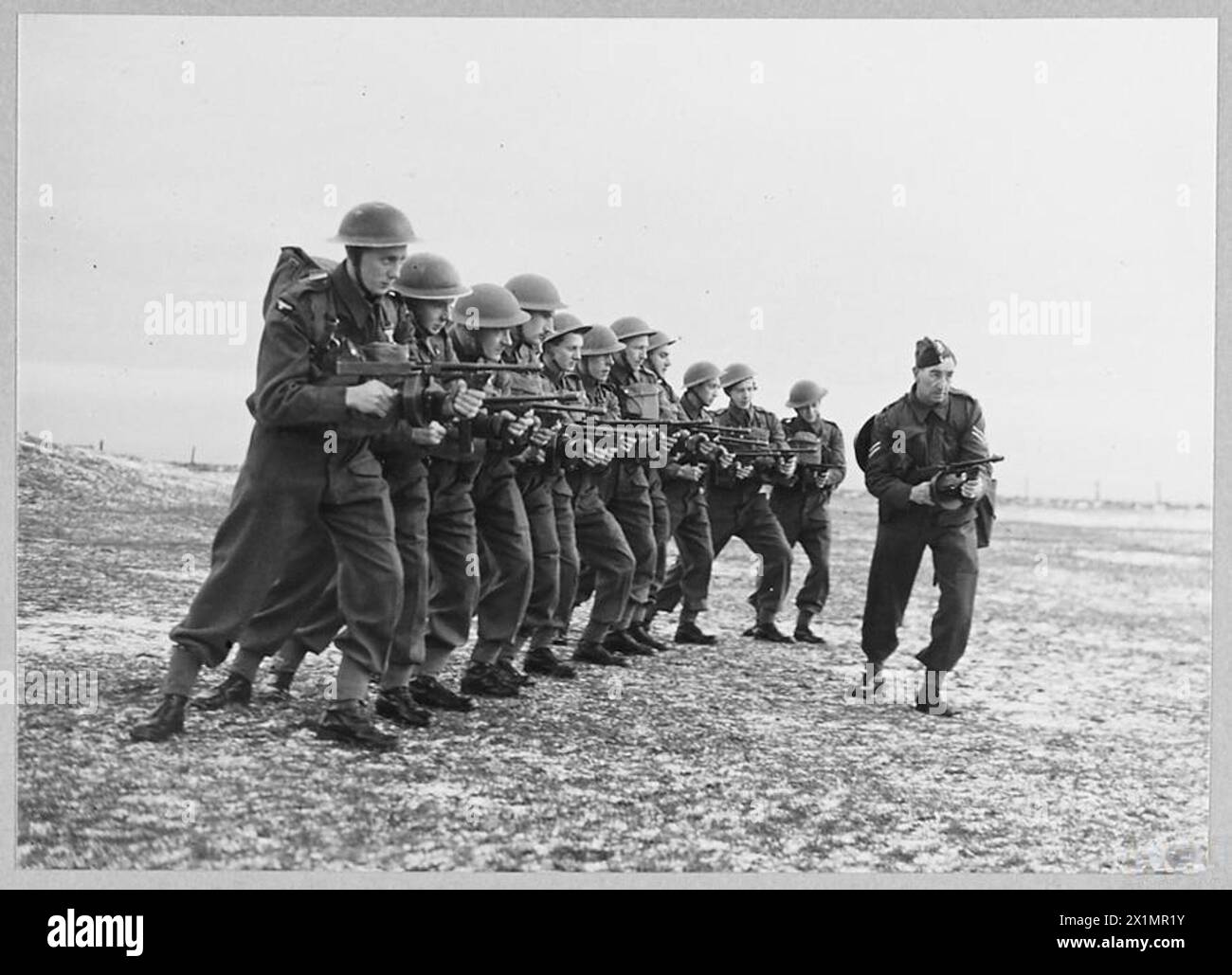 TRAINING FOR AERODROME DEFENCE - 4651 RAF airmen charge in khaki ...