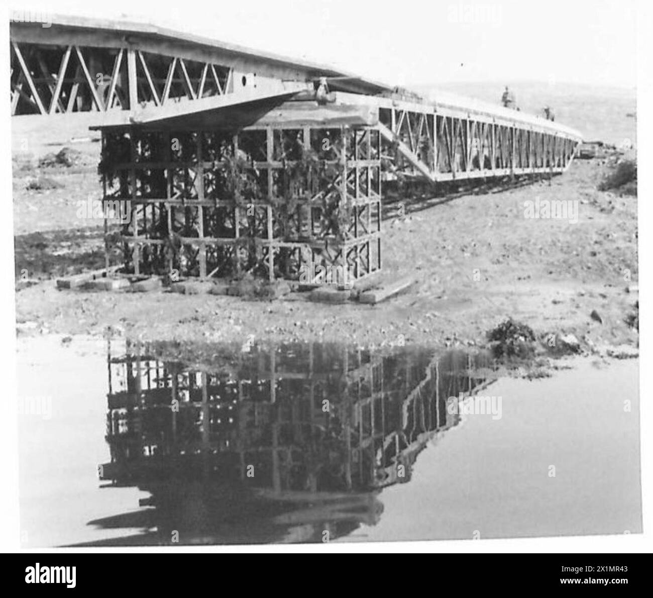 BRIDGE BUILDING - Pier view from opposite side , British Army Stock ...