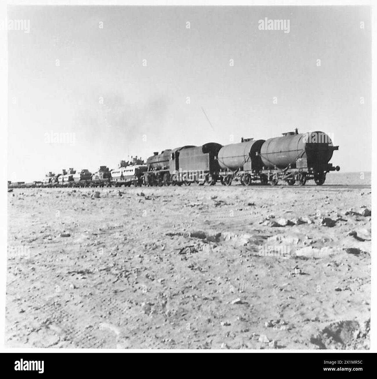 British tanks of the Palestine Pioneer Company are transported by train ...