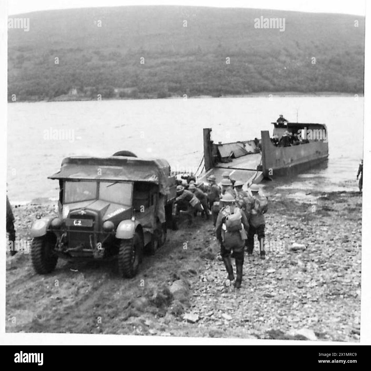 MR. CHURCHILL IN SCOTLAND - A lorry hauling a Bofors gun coming off a ...