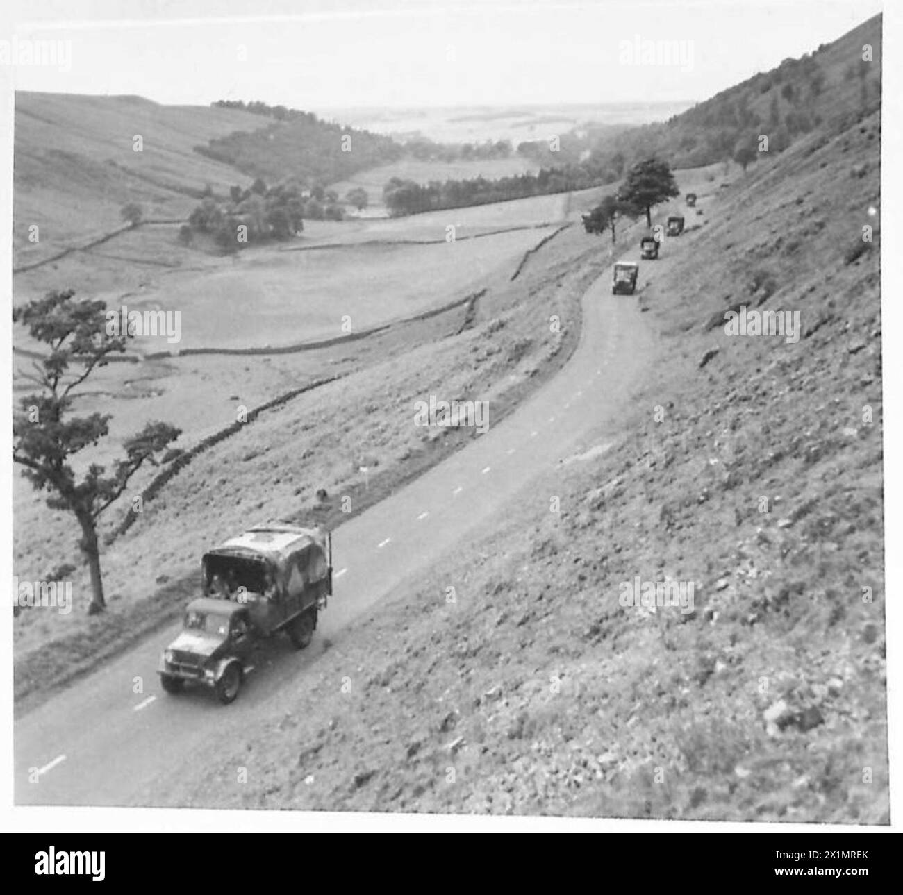HEADQUARTERS MOVE : SCOTTISH COMMAND - The convoy en route showing ...