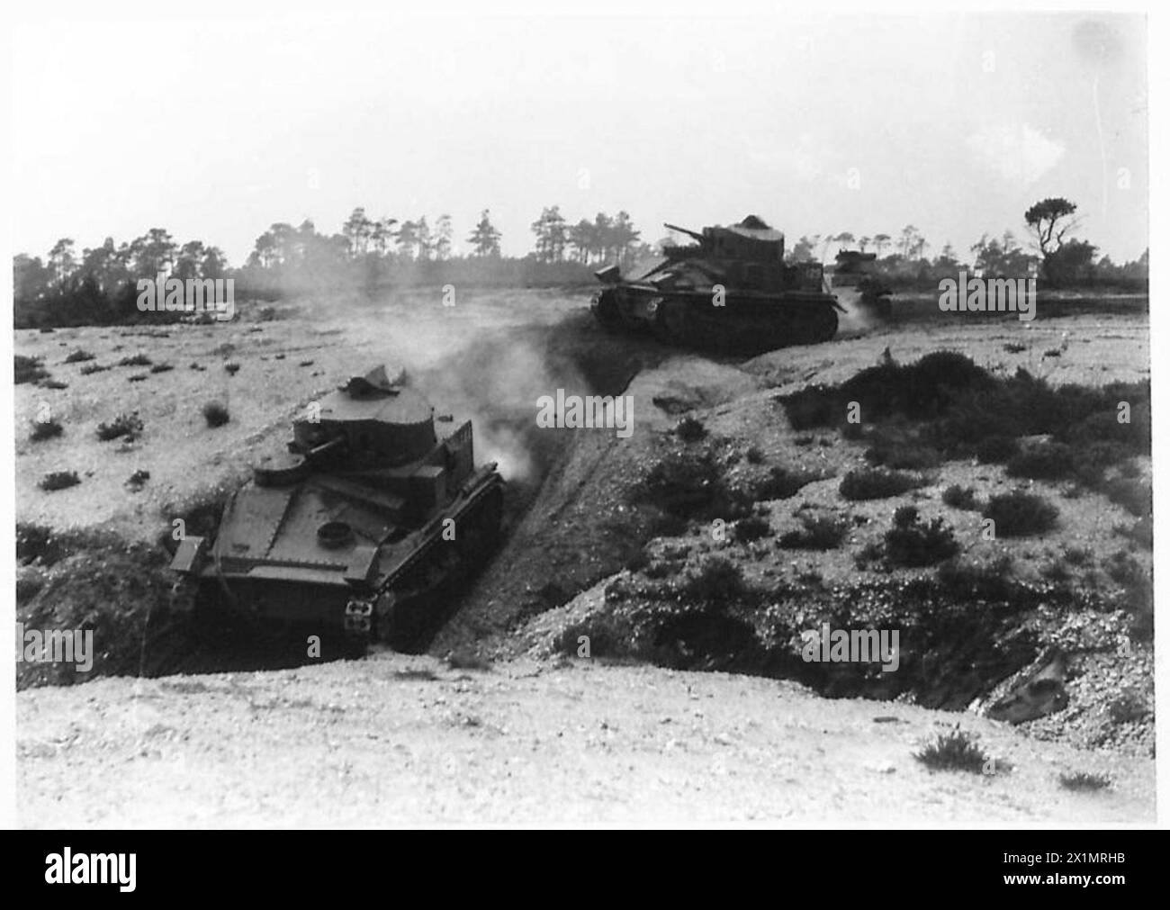 ROYAL TANK CORPS ON MANOEUVRES AT BOVINGTON - Light, medium and heavy ...