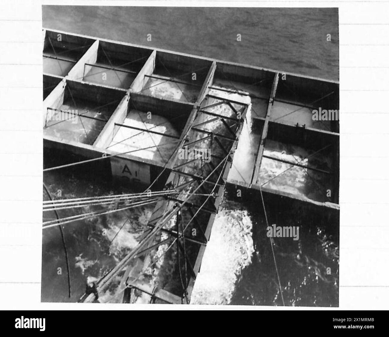 PHOTOGRAPHS OF PREFABRICATED PORT, ETC. - View of trough used for ...