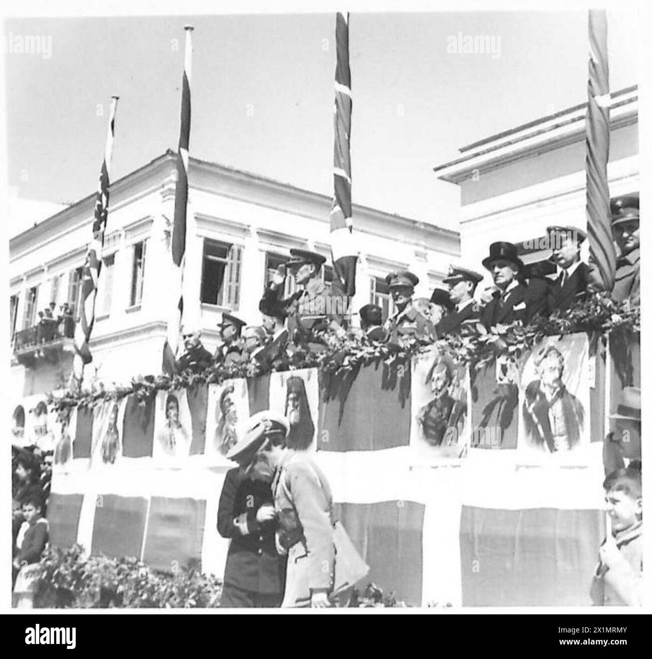 Greek Independence Day celebration with children carrying the national ...