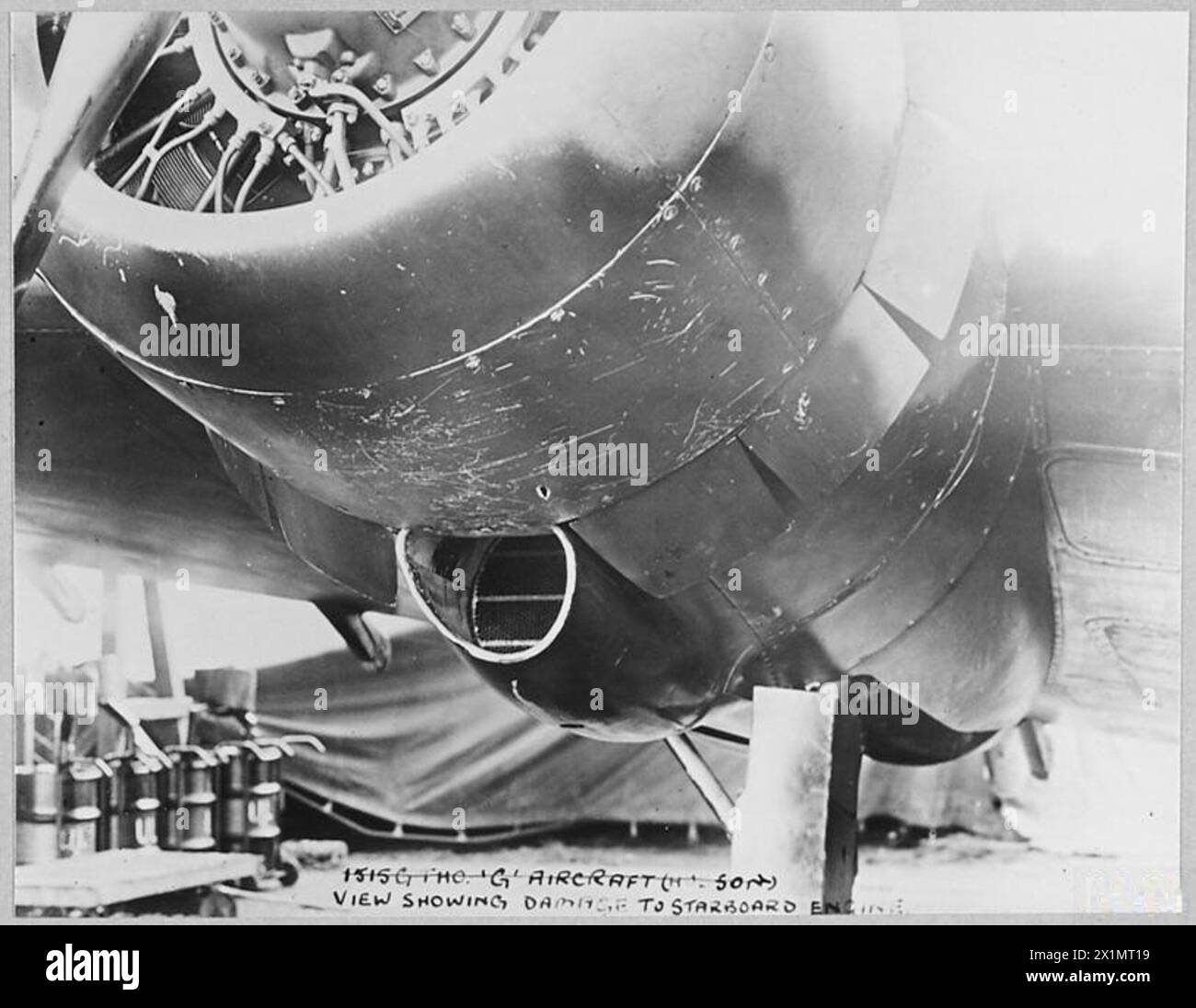 Coastal Command Hudson aircraft sustain flak damage to the starboard ...