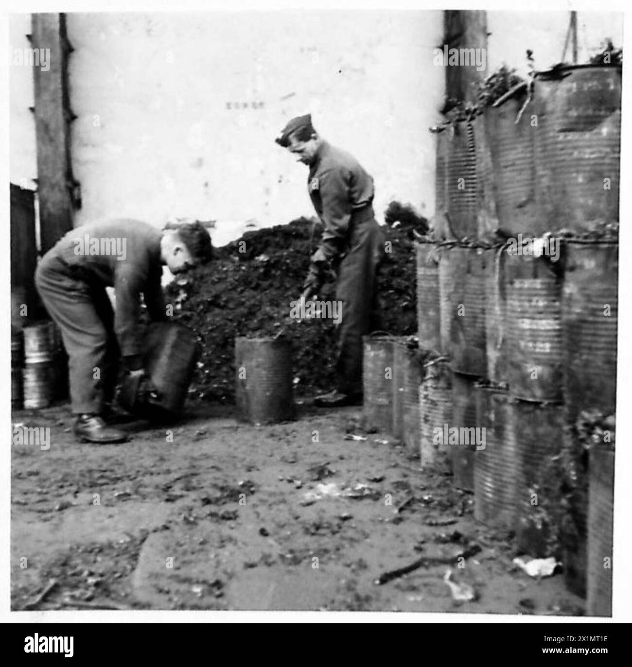 ARMY SALVAGE - Steel trimmings from Army workshops are all gathered and ...