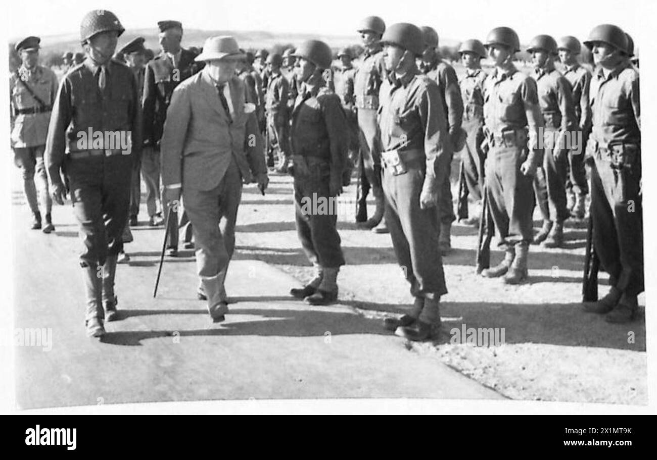 Mr. Churchill inspects the 1st Battalion of the 168 Brigade, American ...