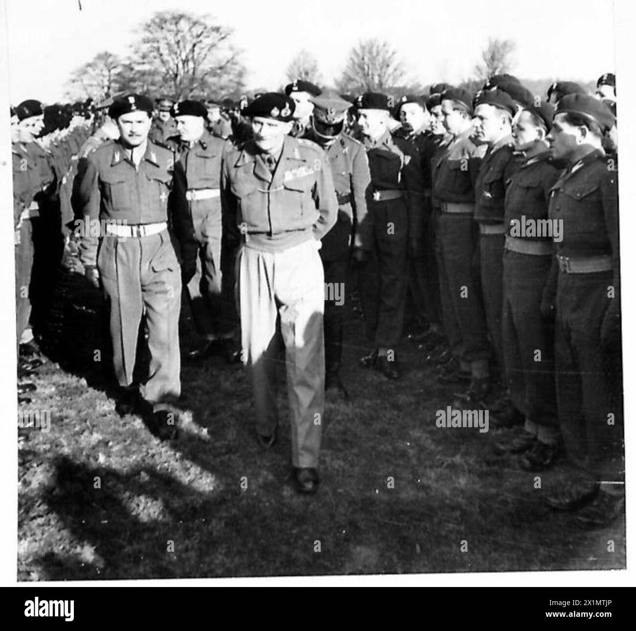 General Montgomery inspects the 10th Armoured Cavalry Brigade of the ...