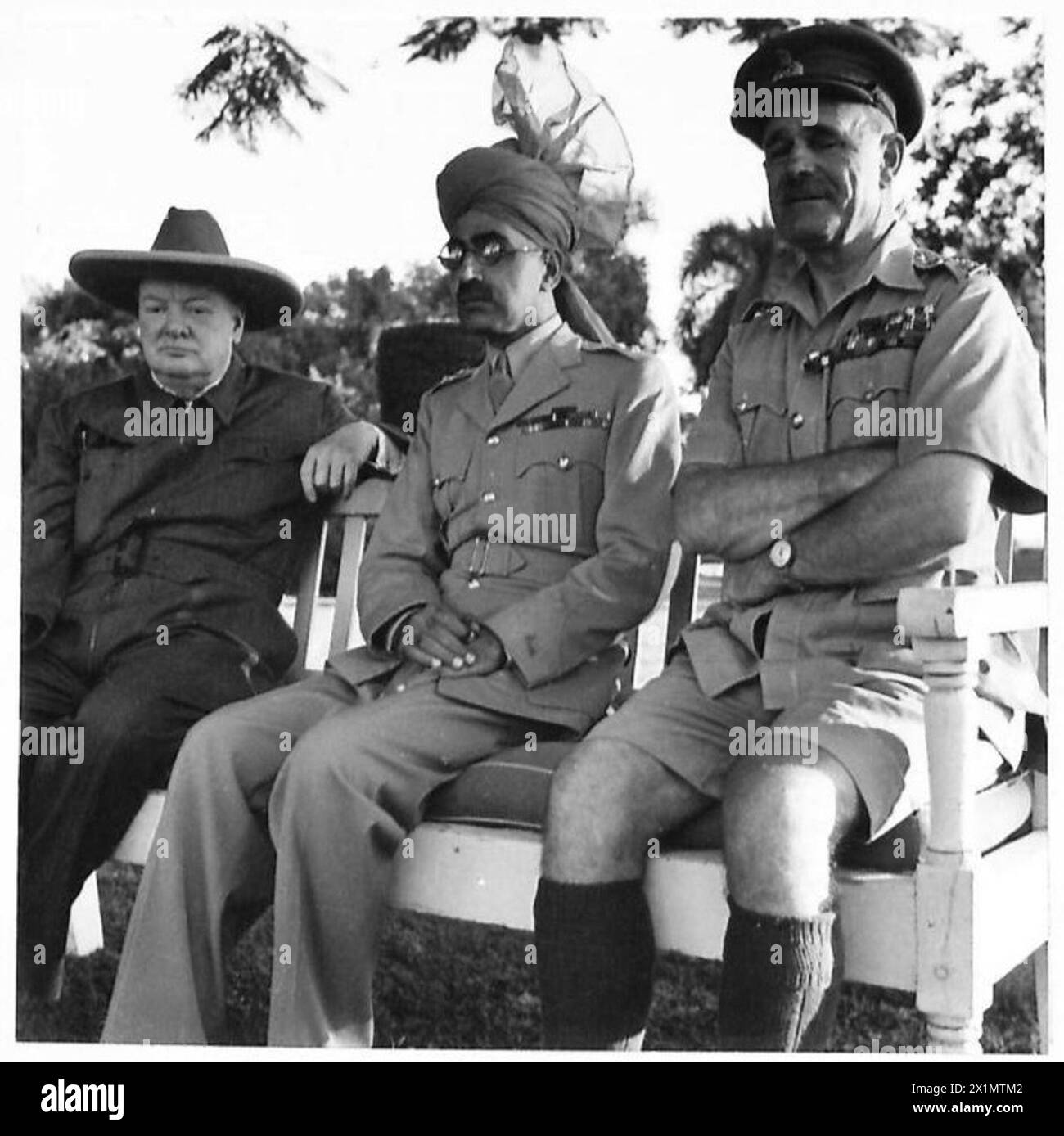 Mr. Churchill, Lieutenant Colonel Sir Sikander Hyat Khan, and General ...