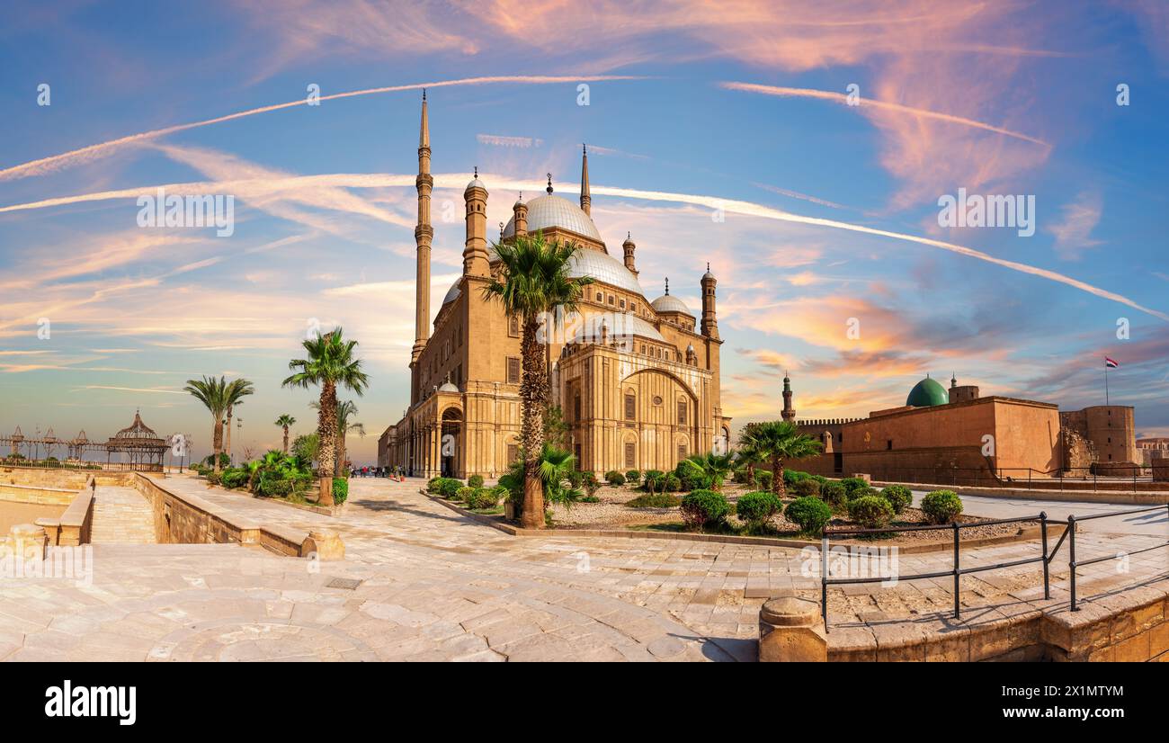 Panorama of the Great Mosque of Muhammad Ali Pasha in the Cairo Citadel ...