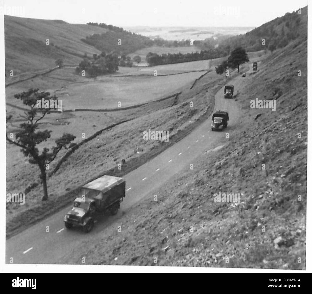 A British Army convoy moves headquarters for the Scottish Command ...
