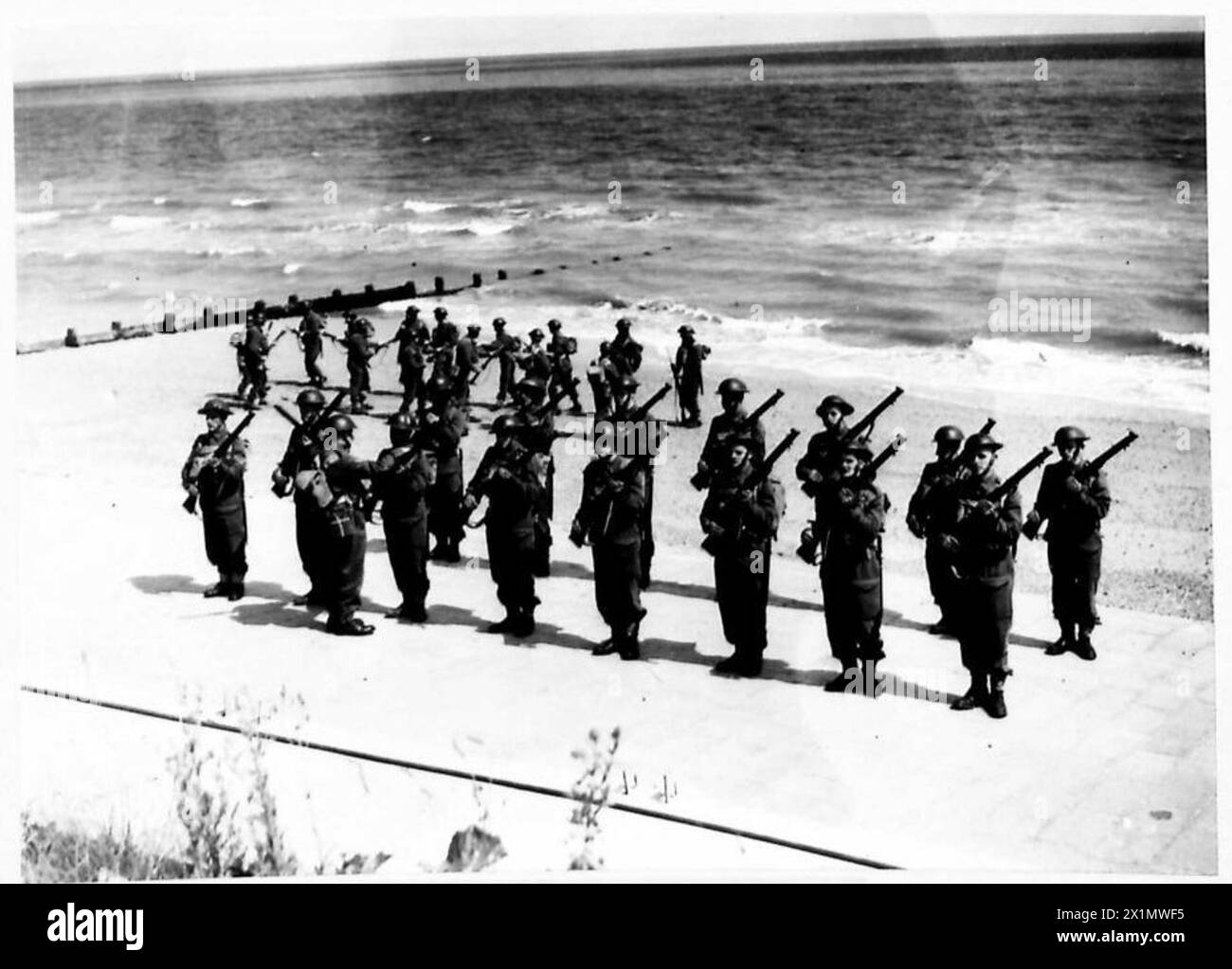 DEFENCES OFF THE EAST COAST - Rifle inspection, British Army Stock ...