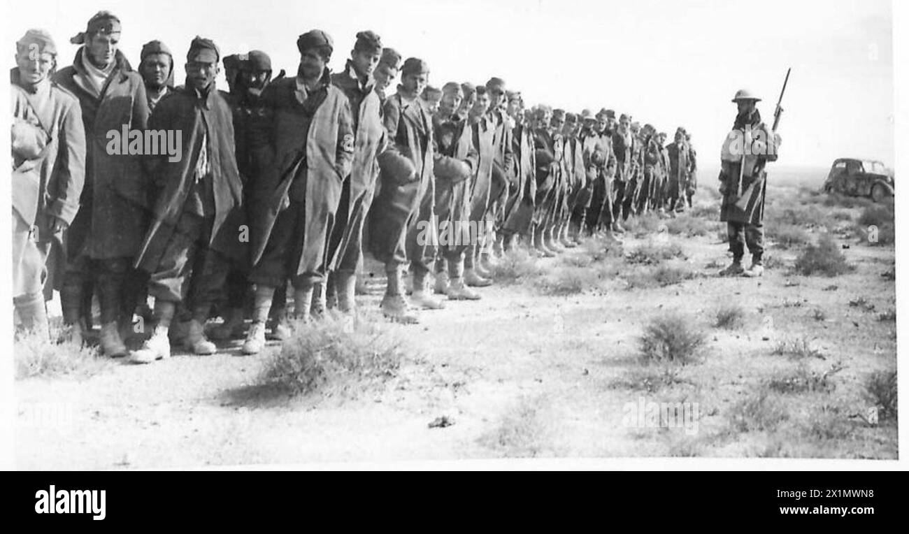 THE CAPTURE OF BARDIA - A line of Italian prisoner waiting to be taken ...