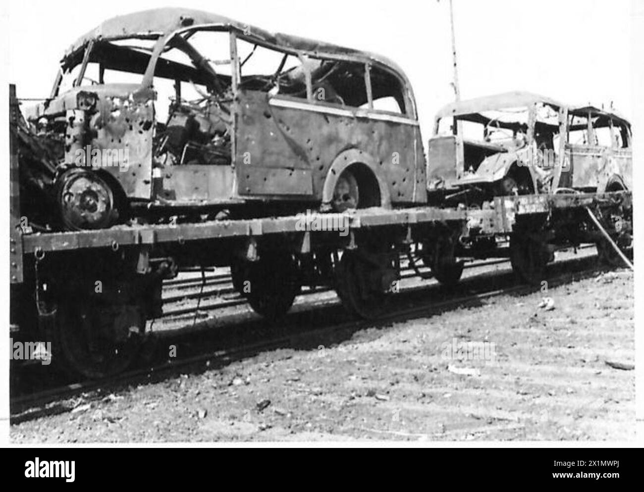 THE BRITISH ARMY IN NORTH-WEST EUROPE 1944-1946 - A burnt-out train ...