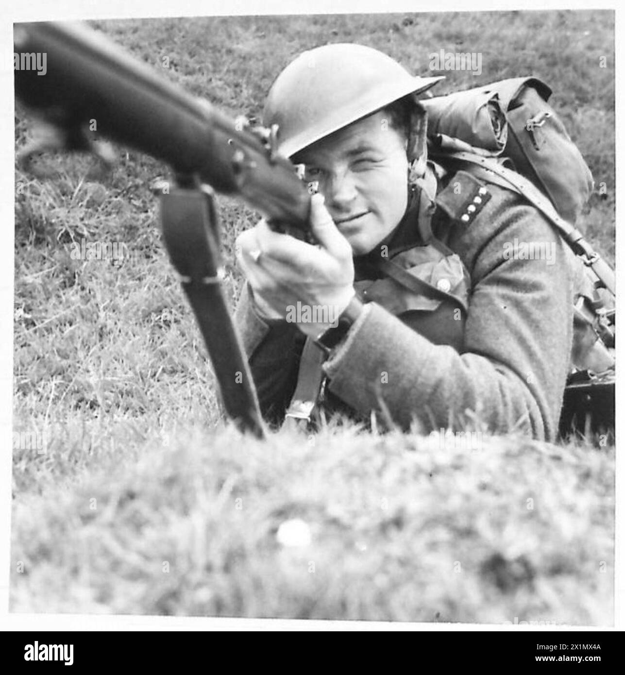 CZECH TROOPS IN TRAINING - A Czech NCO takes aim with his rifle ...