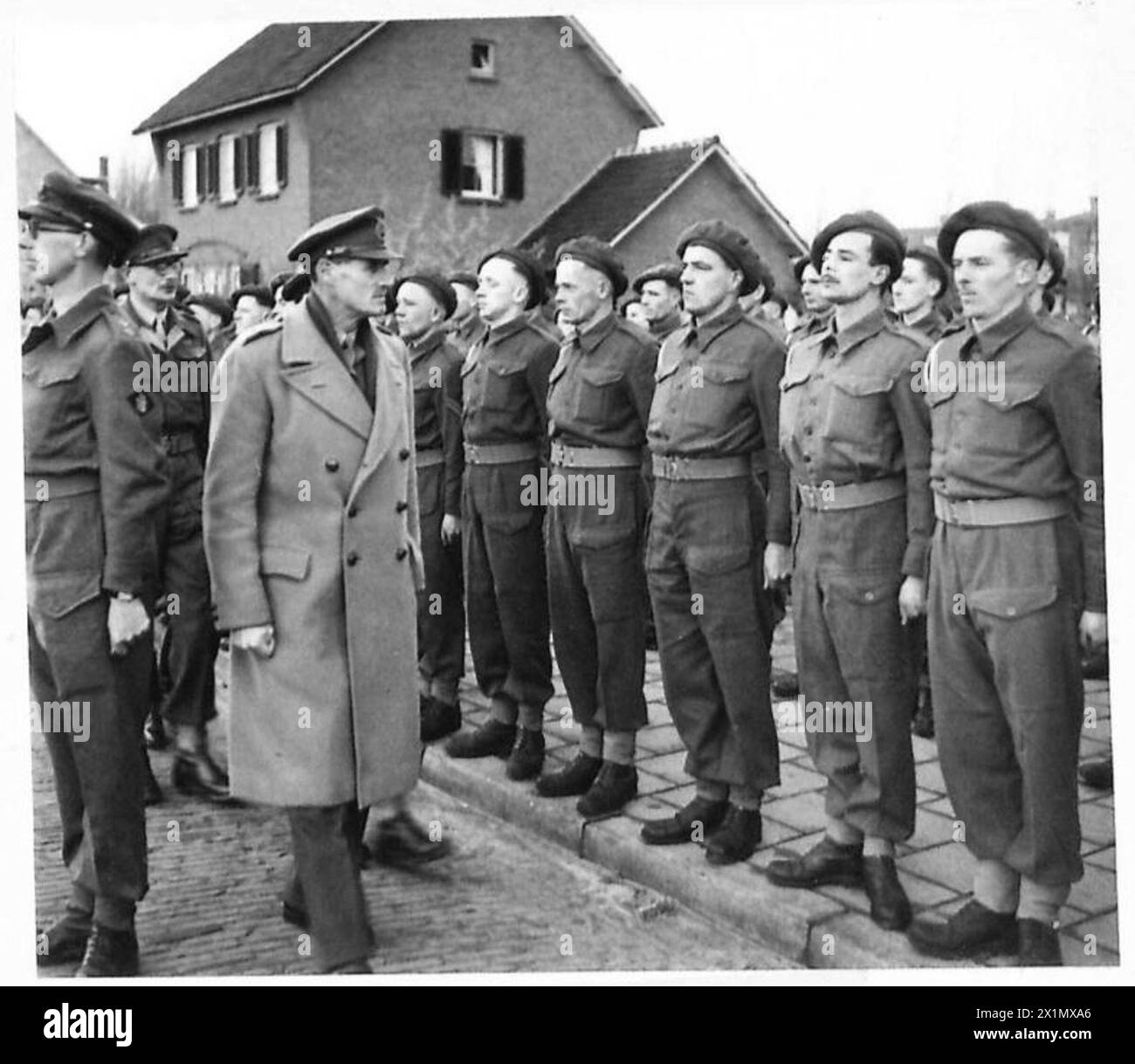 Lt-Gen Sir J. Crocker inspects the parade during the disbandment of the ...