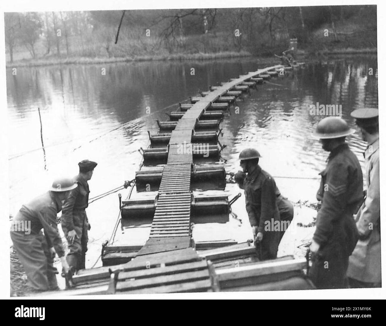 The Kapok bridge is assembled and launched by British Army engineers ...