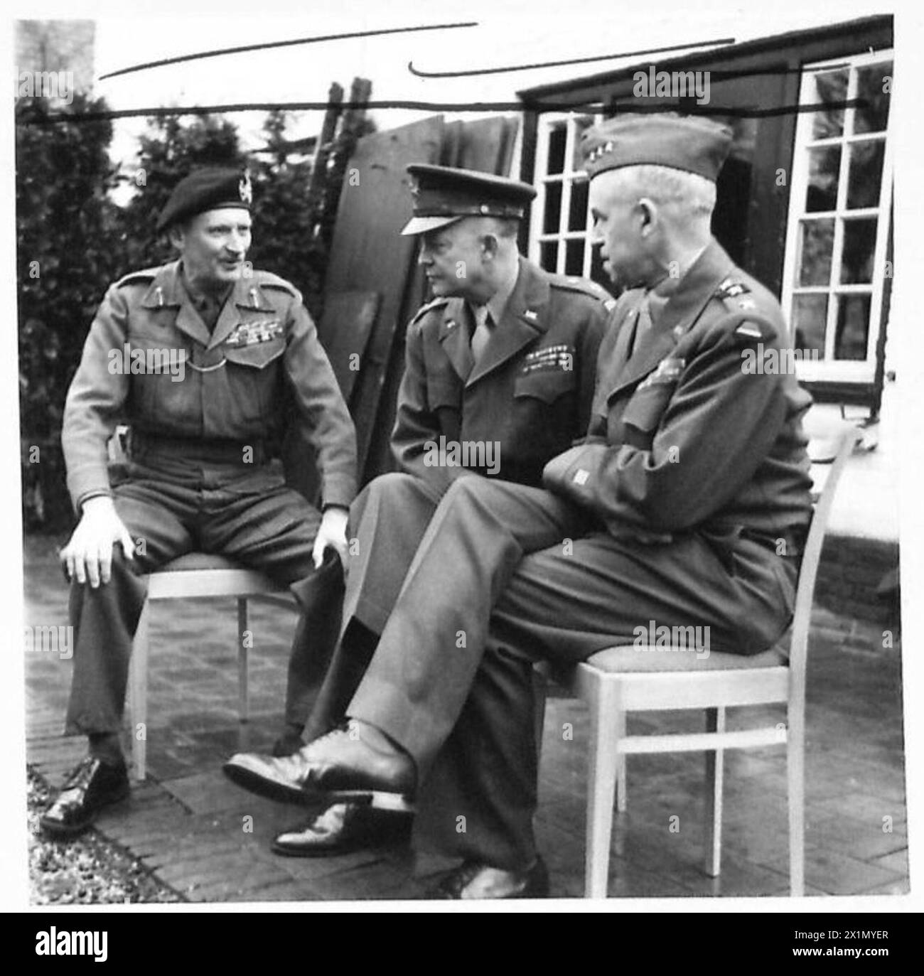 INVESTITURE BY GEN EISENHOWER AND F-M MONTGOMERY - Left to Right ...